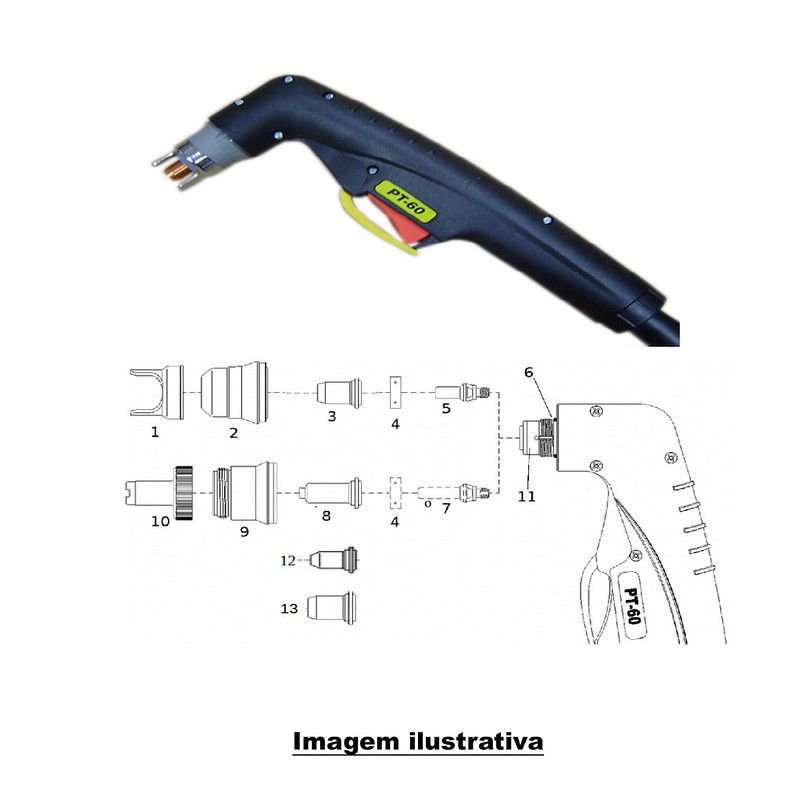 Eletrodo Corte Plasma Longo P/ Tocha Pt 60 Balmer
